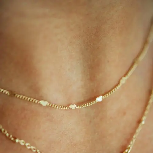 IVY & PEARL CO. Layered Heart Chain Necklace