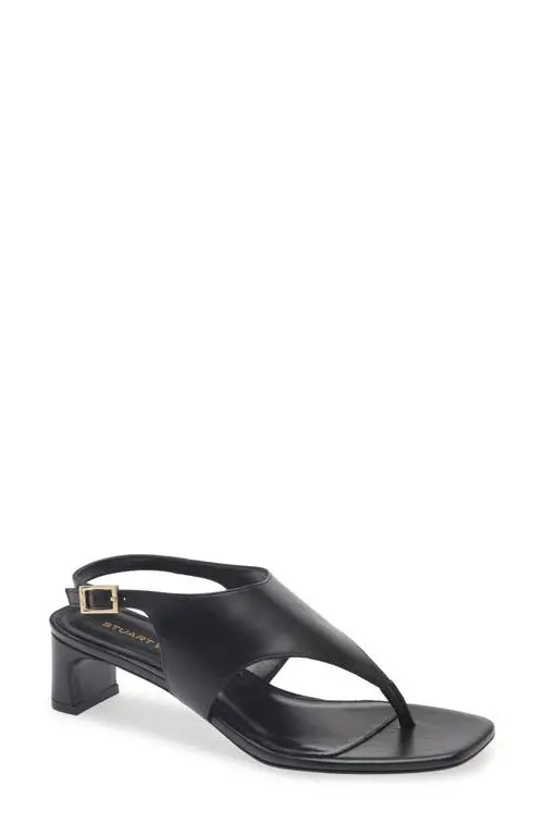 STUART WEITZMAN Block Heel Ankle Strap Sandal - Black