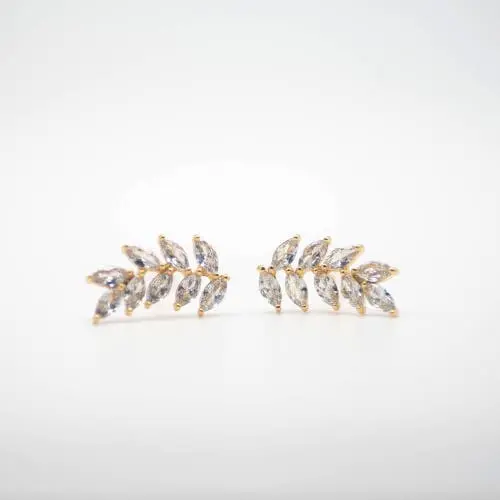 IVY & PEARL CO. Luxe Marquise Bridal Earrings - Clear Crystals