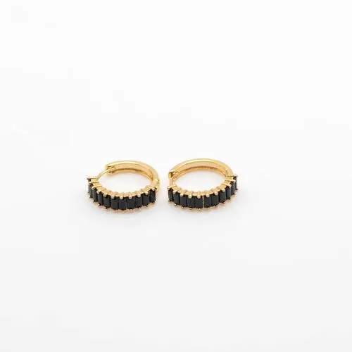 IVY & PEARL CO. Midnight Crest Huggies Earrings - Gold