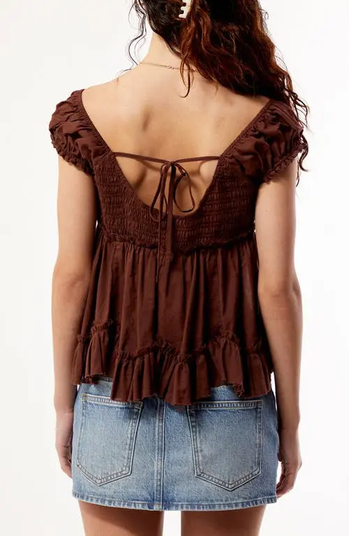 PACSUN Ellie Embroidered Lace Trim Top