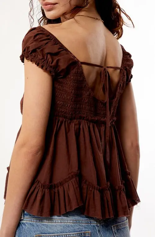PACSUN Ellie Embroidered Lace Trim Top