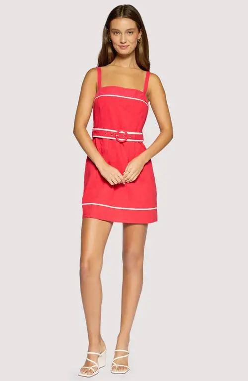LOST + WANDER Sleeveless Contrast Trim Mini Dress