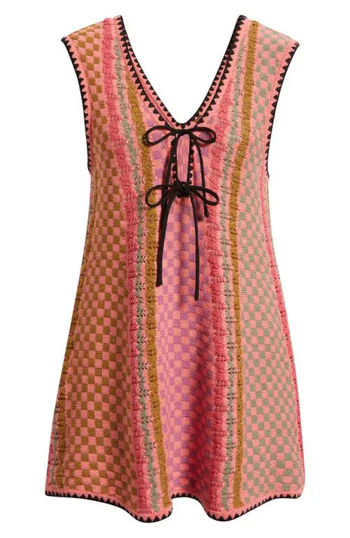 Free People Amalfi Twist Sleeveless Minidress - Pink Pop Combo