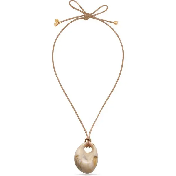 Ettika Resin Medallion Necklace - Tan