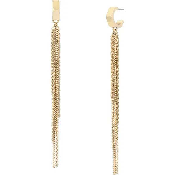 ALLSAINTS Hex Multichain Drop Earrings - Pearl/vintage Gold