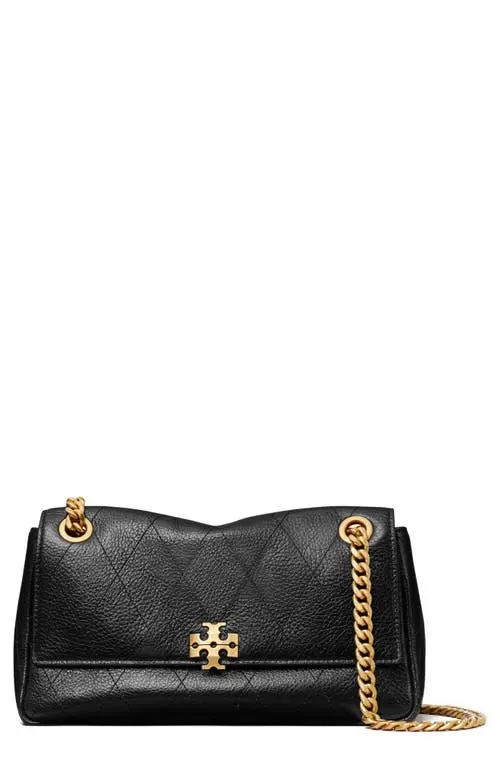 Tory Burch Small Charlie Leather Shoulder Bag - Black