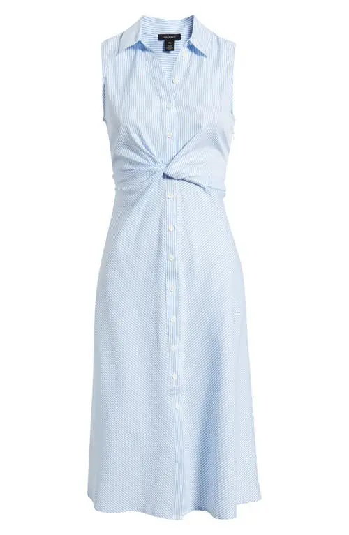 Halogen Sleeveless Twist Detail Shirtdress - Airy Blue