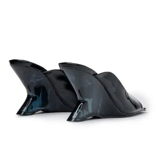 MALLET Amber Mid Heel Wedge Shoes - Black