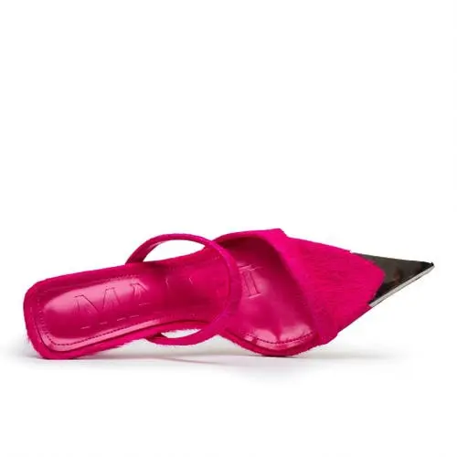 MALLET Frederica Pony Mid Heel Shoes - Pink
