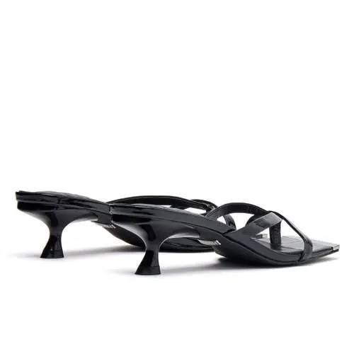 MALLET Elisa Patent Leather Low Heel Shoes - Black