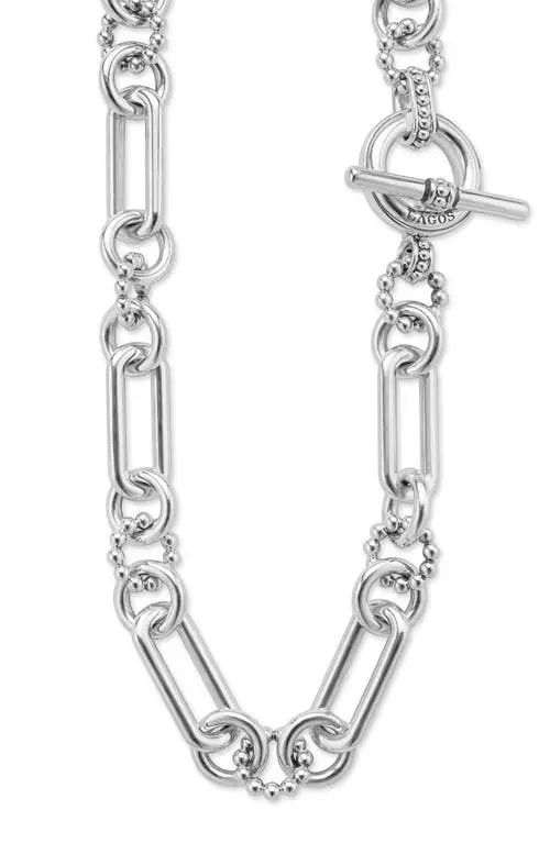 Lagos Sterling Caviar Link Necklace