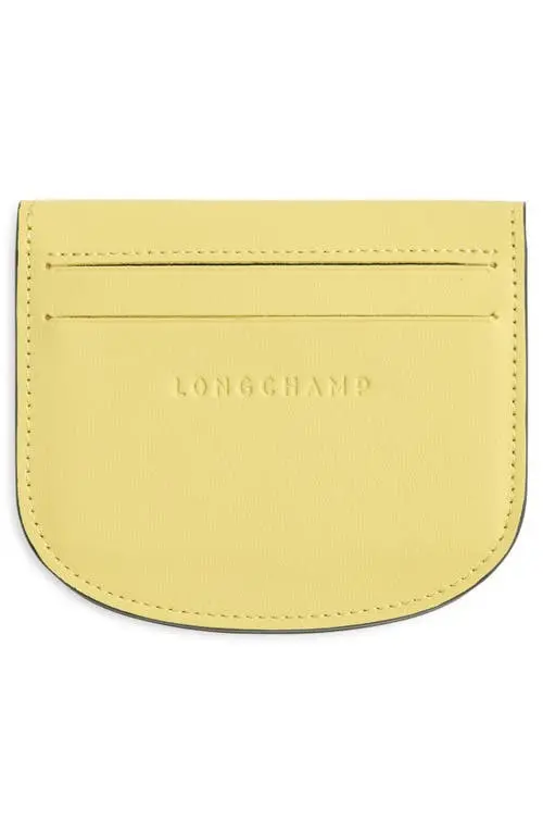 Longchamp Le Pliage Xtra Leather Flap Card Case - Lime