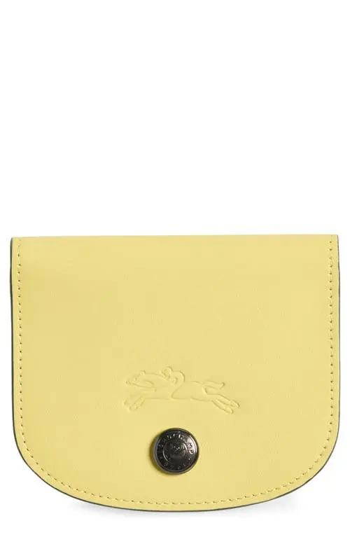 Longchamp Le Pliage Xtra Leather Flap Card Case - Lime