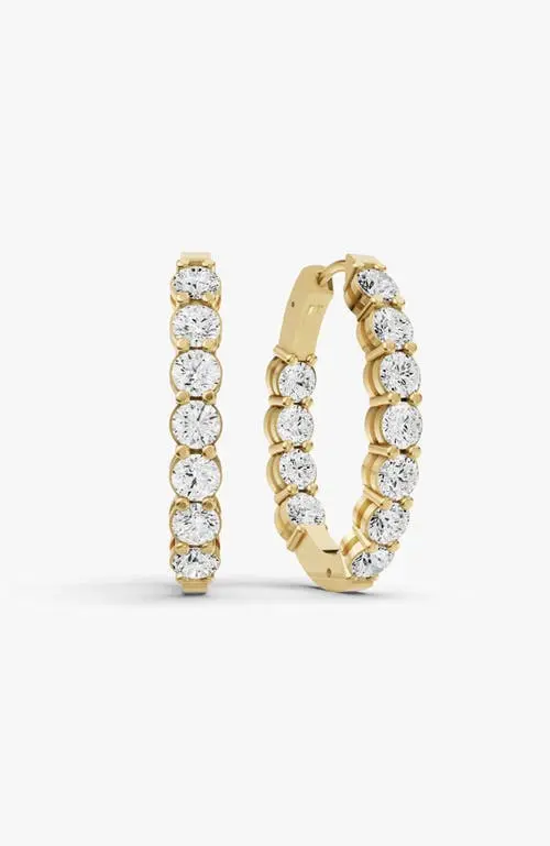 SEREIA OFFICIAL 14k 3.00 Ctw Oval Diamond In & Out Hoop Earrings - Yellow Gold