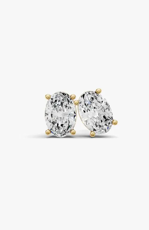 SEREIA OFFICIAL 14k Oval Lab-grown Diamond Stud Earrings, 0.25 Ctw - Yellow Gold