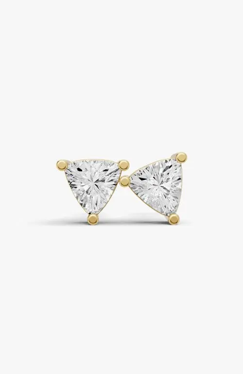SEREIA OFFICIAL 14k Trillion Cut Solitaire Stud Earrings - Yellow Gold