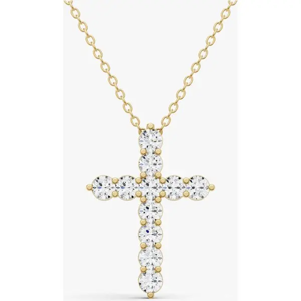 SEREIA OFFICIAL 14k Diamond Cross Pendant Necklace - Yellow Gold