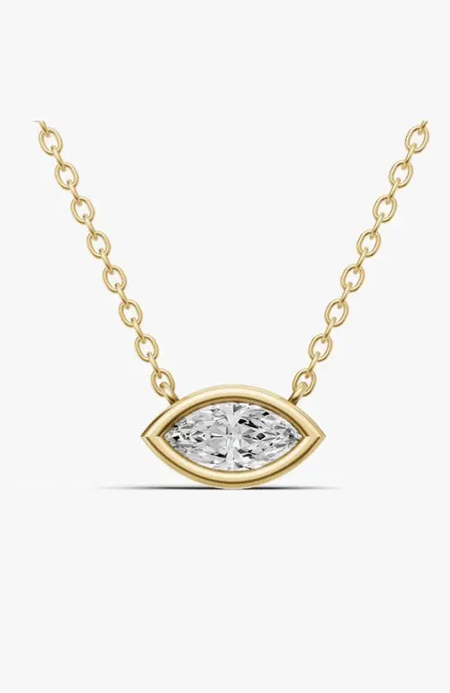 SEREIA OFFICIAL 14k 0.5 Ctw Lab-grown Marquise Diamond Solitaire Pendant Necklace - Yellow Gold