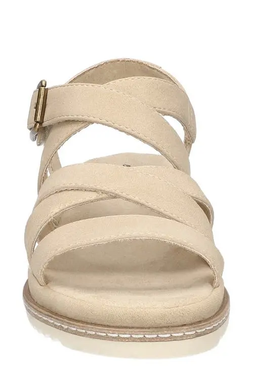 EASY WORKS BY EASY STREET Madeline Slingback Platform Wedge Sandal - Beige