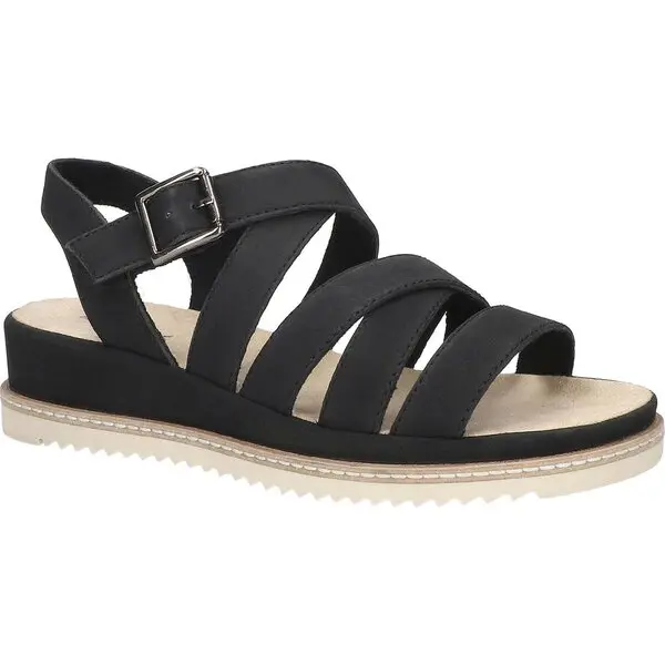 EASY WORKS BY EASY STREET Madeline Slingback Platform Wedge Sandal - Black