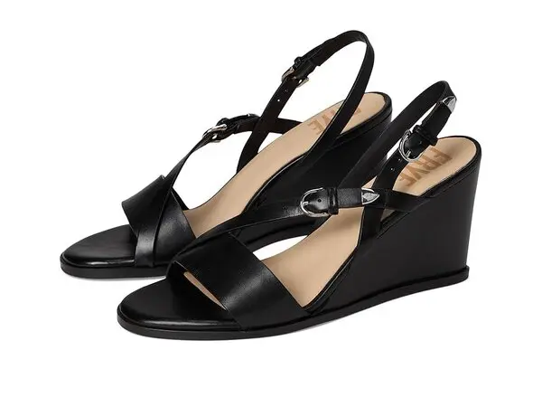 THE FRYE COMPANY Rachel Buckle Wedge Sandals - Black