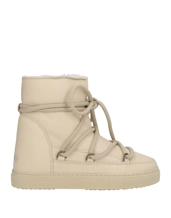 Inuikii Padded Leather Lace-up Ankle Boots - Beige