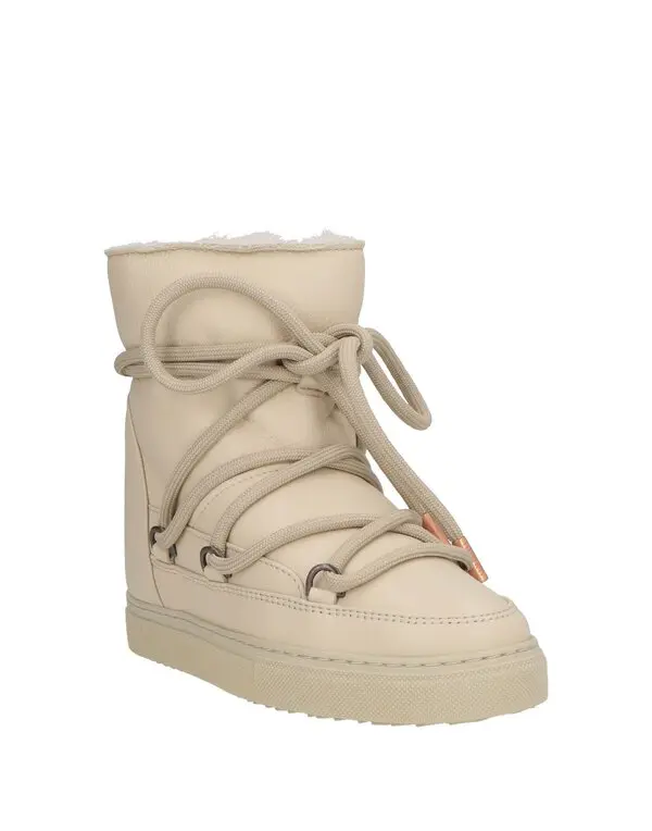 Inuikii Padded Leather Lace-up Ankle Boots - Beige