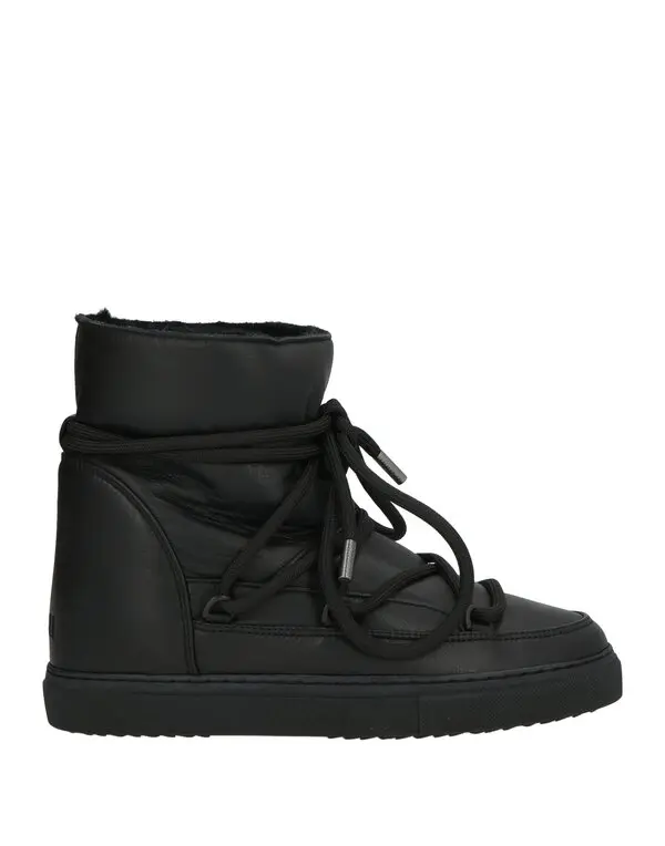 Inuikii Padded Leather Lace-up Ankle Boots - Black