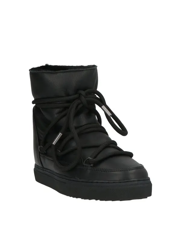 Inuikii Padded Leather Lace-up Ankle Boots - Black