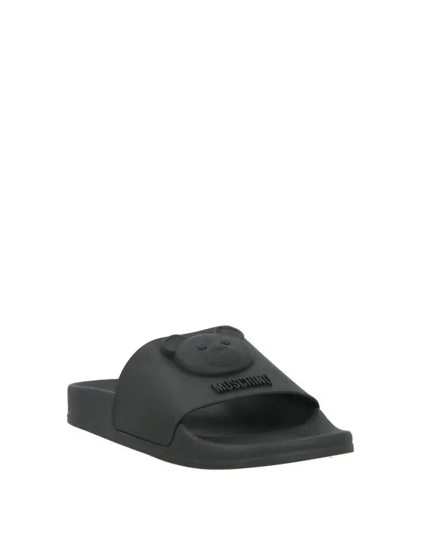 Moschino Rubber Pool Slides With Embossed Logo Detail