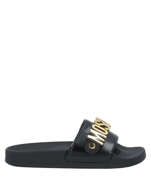 Moschino Pvc Slip-on Sandals With Metal Logo