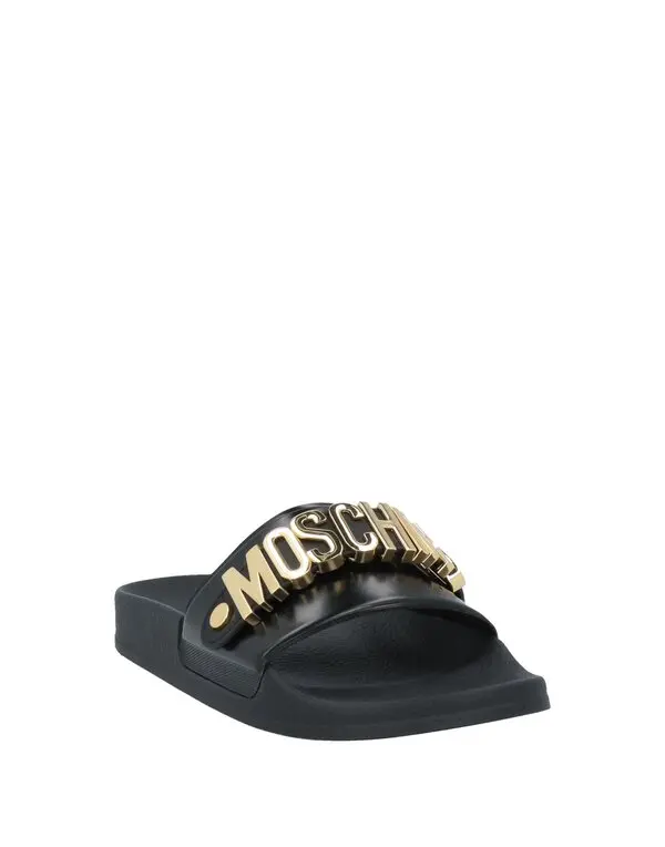 Moschino Pvc Slip-on Sandals With Metal Logo