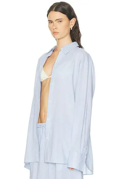 TOTEME Oversized Linen Shirt - Sky