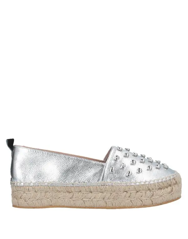 Moschino Metallic Leather & Textile Espadrilles