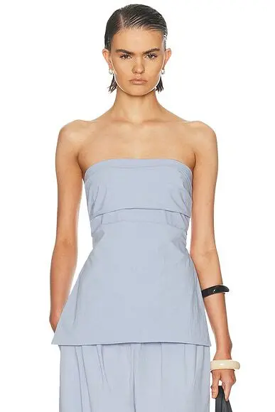 ST. AGNI Strapless Tie Back Top