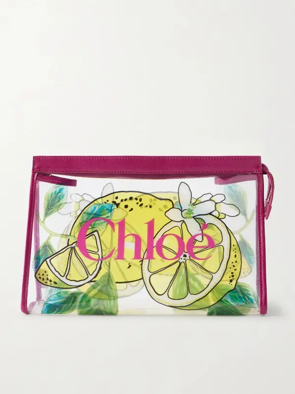 Chloé Printed Leather-trimmed Jelly Clutch