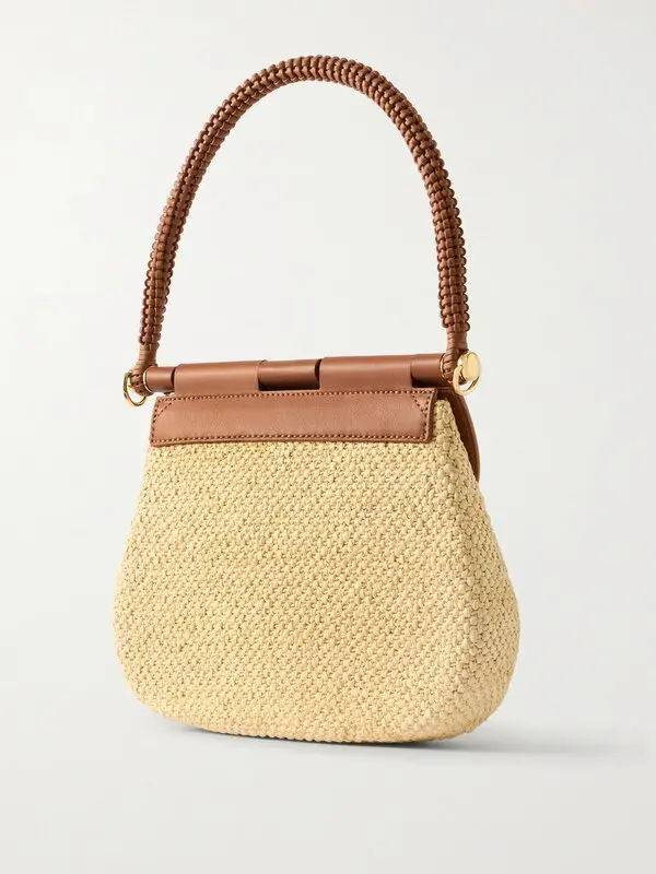 Loewe Pescador Medium Embellished Raffia Shoulder Bag - Neutrals