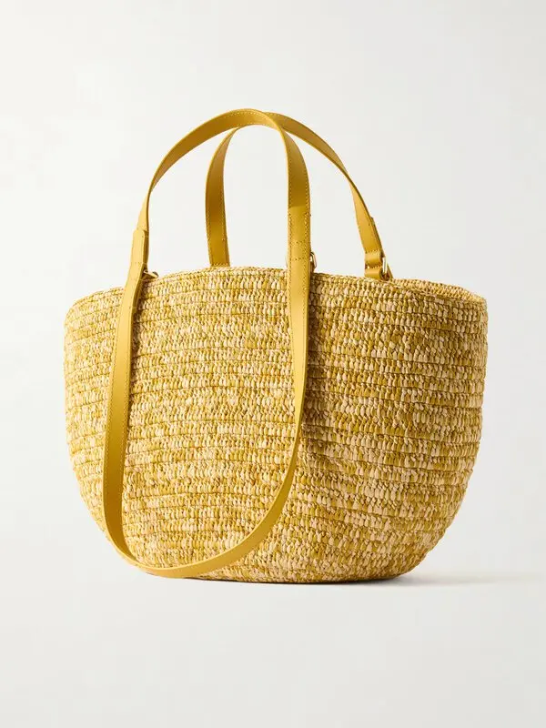 Loewe Eclipse Basket Raffia Tote - Yellow