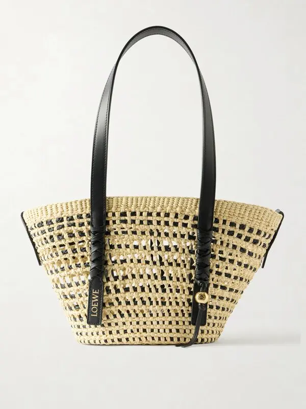 Loewe Braid Basket Raffia Shoulder Bag - Neutrals