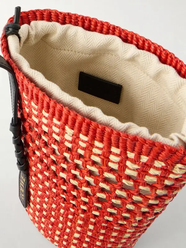 Loewe Braided Raffia Shoulder Bag - Red