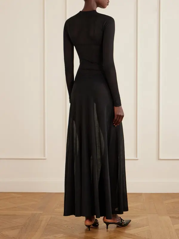 Balenciaga Sheer Cotton-blend Maxi Dress
