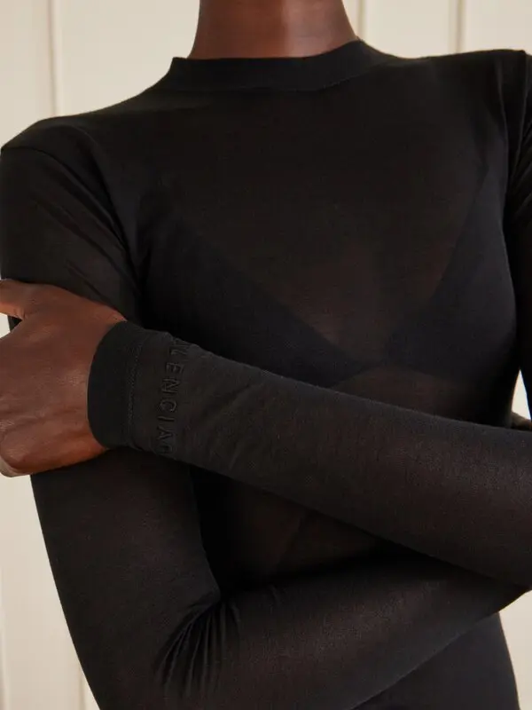 Balenciaga Sheer Cotton-blend Maxi Dress