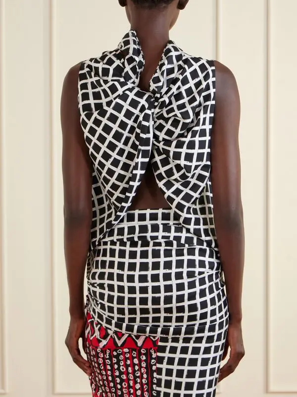 LANVIN Checked Silk Blouse
