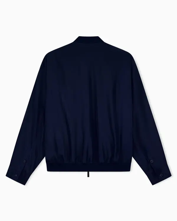 Giorgio Armani Oversized Fit Leather Blouson Jacket With Silk Lining