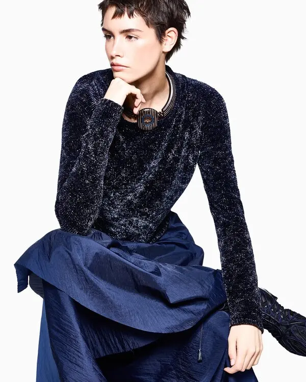 Giorgio Armani Crinkled Nylon Multilayer Trouser Skirt