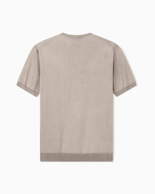 Giorgio Armani Slim Fit Silk And Cotton Knit Sweater - Grey