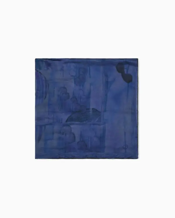 Giorgio Armani Pure Silk Scarf - Blue