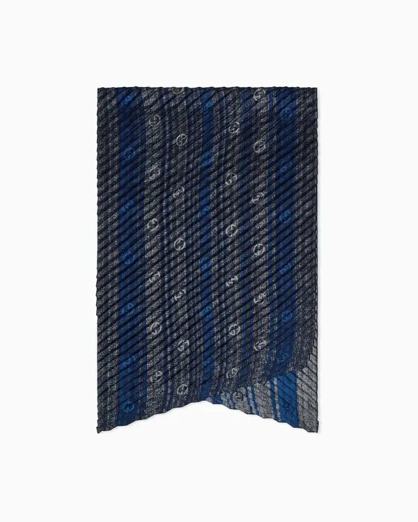 Giorgio Armani Stole Pleated In A Silk Blend - Blue