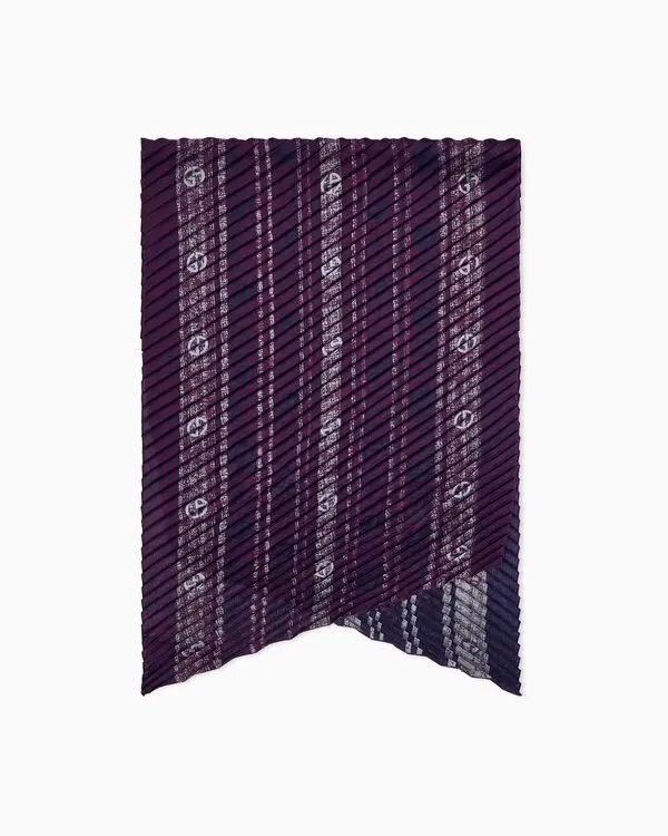 Giorgio Armani Stole Pleated In A Silk Blend - Burgundy
